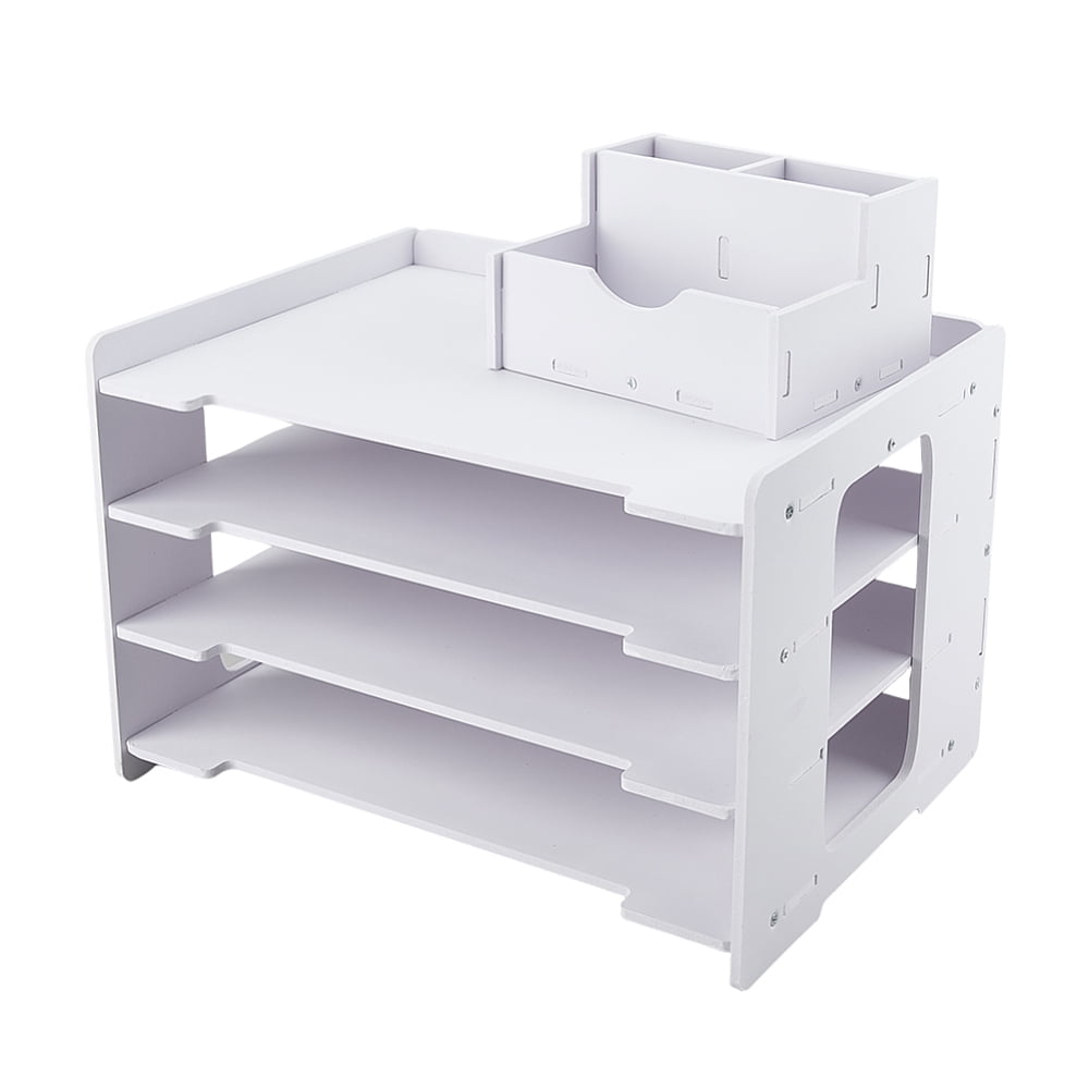 1 pc 4-Layered PVC File Folder Holders Rectangle White 34.5x25x29.5cm ...