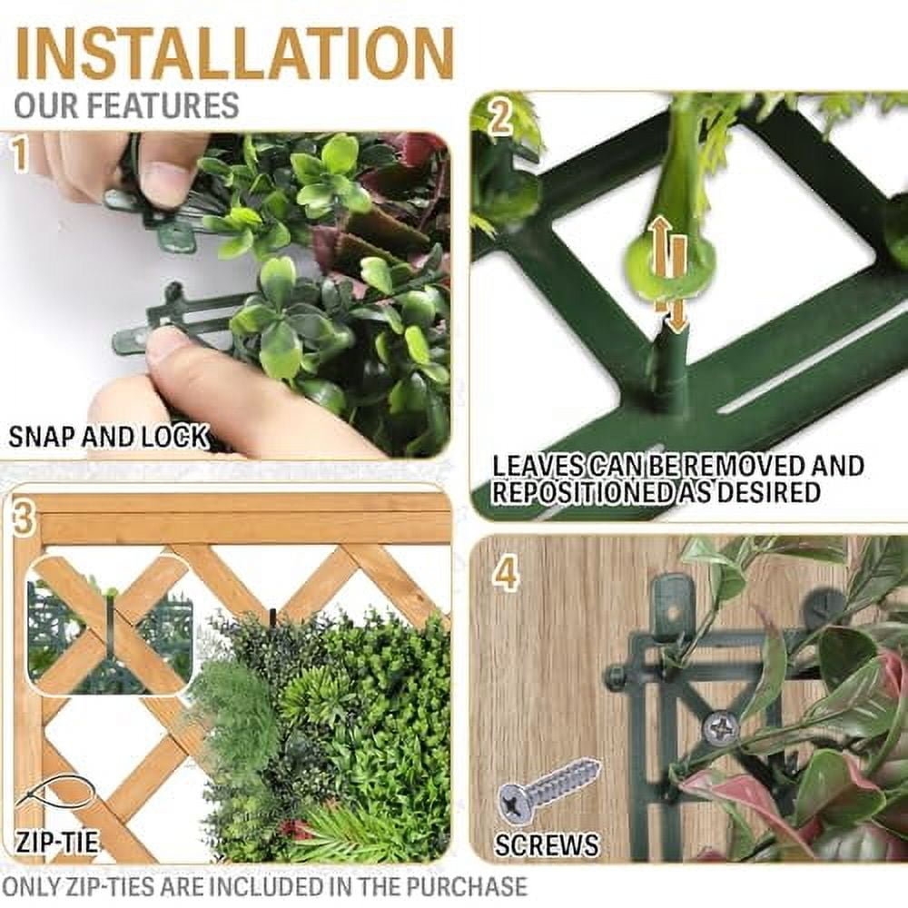 1 pc 40" x 40" Artificial Boxwood Panel Hedge Topiary Plant Grass ...