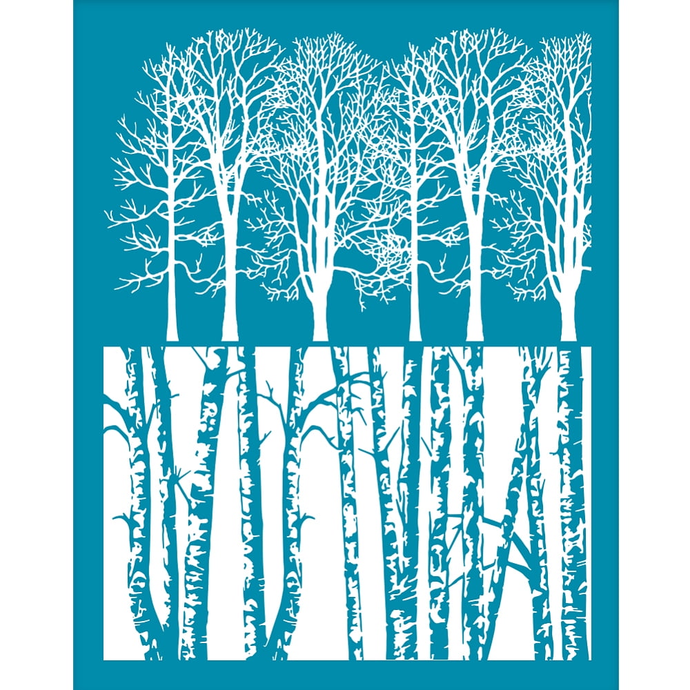 1 pc 4x5 Inch Clay Stencils Birch Tree Pattern Silk Screen Printing ...