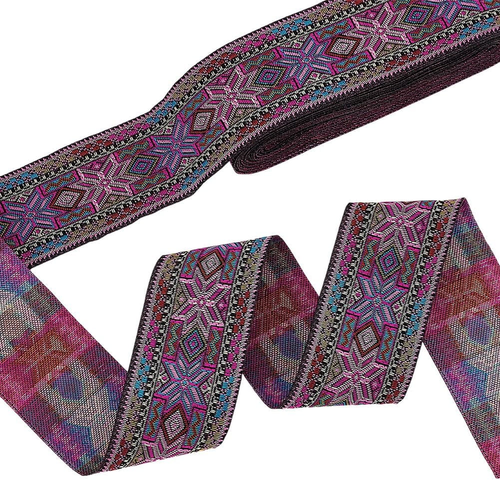 1 pc 7.7 Yards Jacquard Ribbon 2 inch Vintage Embroidered Jacquard Trim ...