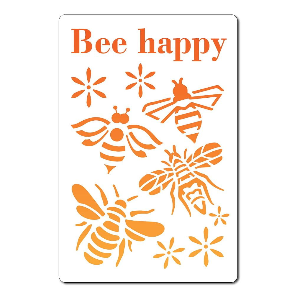 1 pc 7.9"X12"Bee Happy Stencil Honey Templates Happy Word Reusable ...