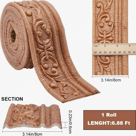 1 pc 88 x 3 Inch Crown Molding Peel and Stick Self Adhesive Flexible ...