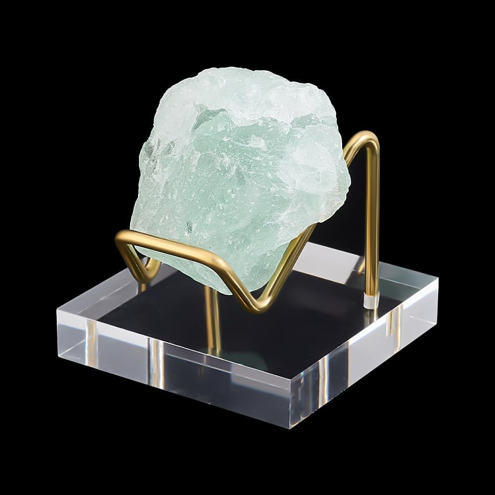 1 pc Acrylic Display Stand 5x5x4cm Gold Metal Arms Display Easel with ...