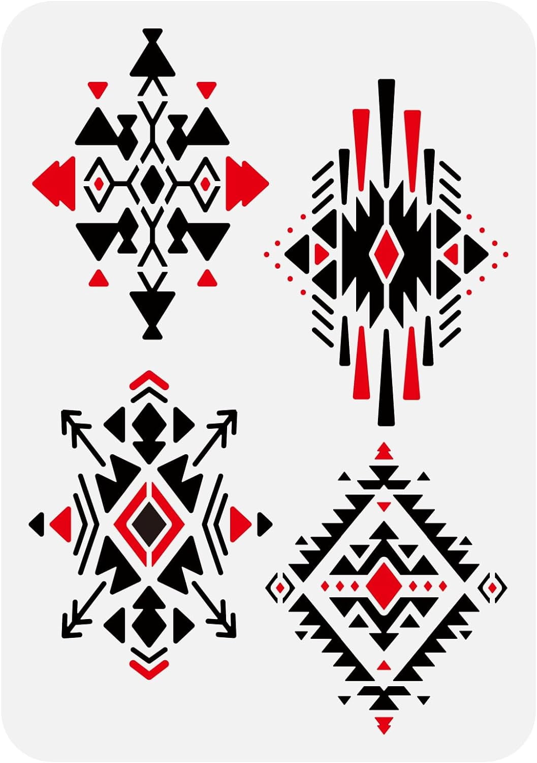 1 pc Aztec Triangle Stencil for Painting 8.3x11.7inch Large Tribal ...