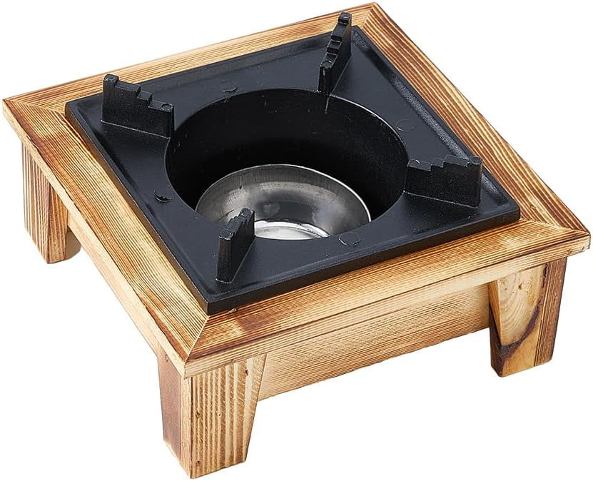 1 pc Barbecue Camp Stove 7.3x7.2inch Portable Alcohol Stove with Wooden ...