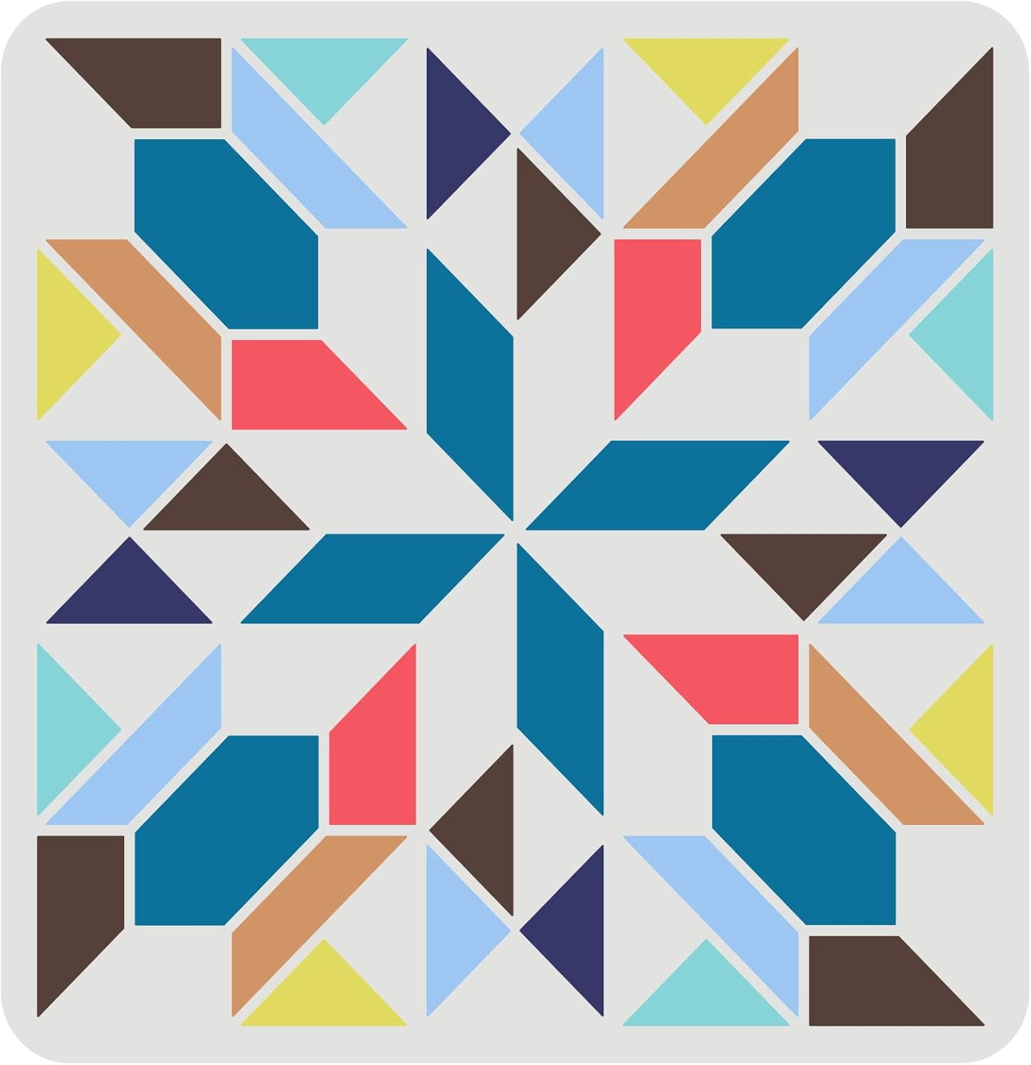 1 pc Barn Quilt Stencil 11.8x11.8inch Reusable Kaleidoscope Quilt Block ...