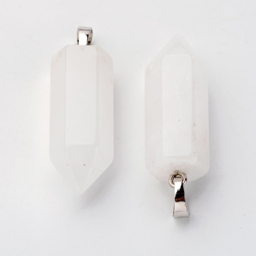 1 pc Brass Natural Quartz Pendants Rock Pendants Bullet Platinum ...