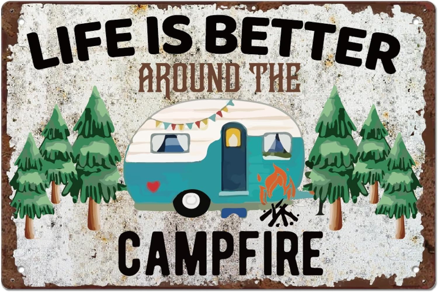 1 pc Campfire Tin Sign Life is Better Vintage Metal Tin Signs Camp-ing ...