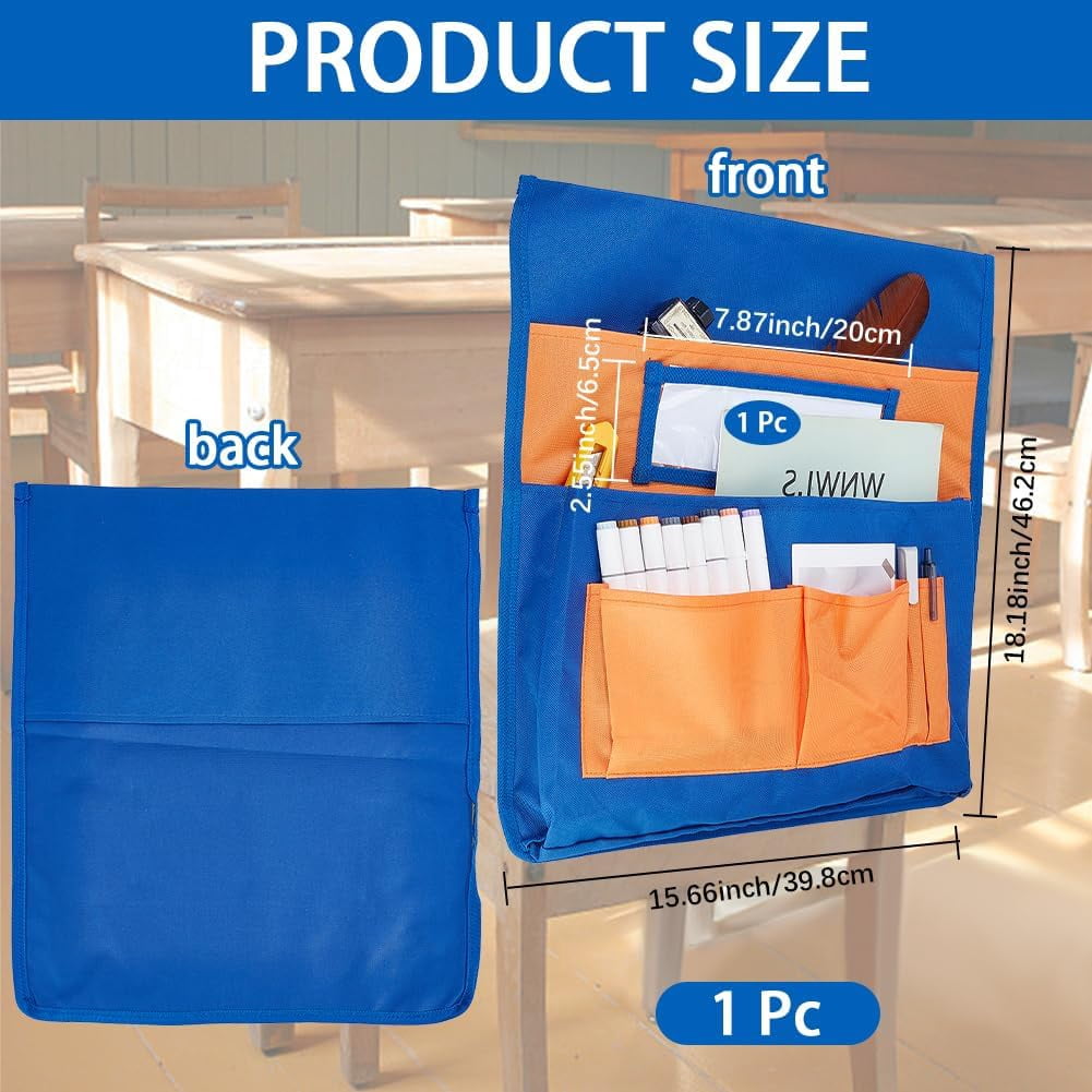 1 pc Classroom Chair Pockets 15.66 x 18.18 inch Orange Chairback Buddy ...