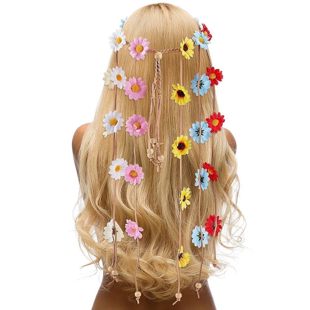 1 pc Cloth Sunflower Hippie Headband Floral Wedding Party Beach Bridal ...
