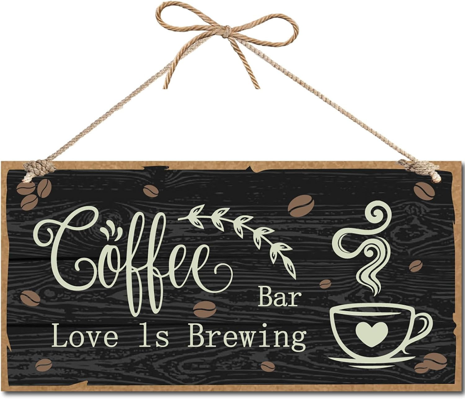 1 pc Coffee Bar Wood Sign Wood Plaque Hanging Decor for Front Door Sign ...