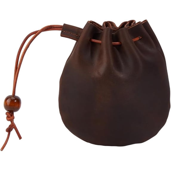 1 pc Cowhide Drawstring Coin Purses Coin Wallets Arch Shape Coconut ...