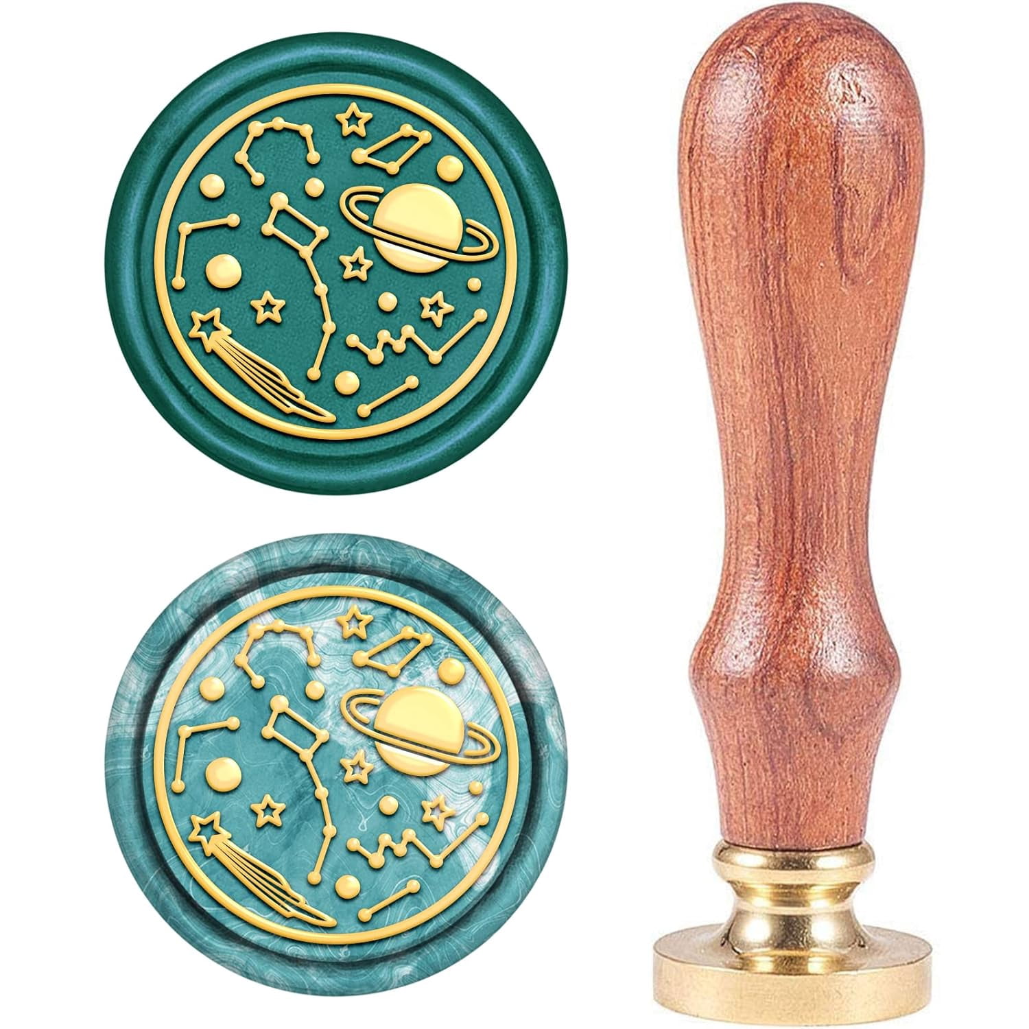 1 pc DIY Scrapbook Brass Wax Seal Stamp and Wood Handle Sets Golden 89 ...