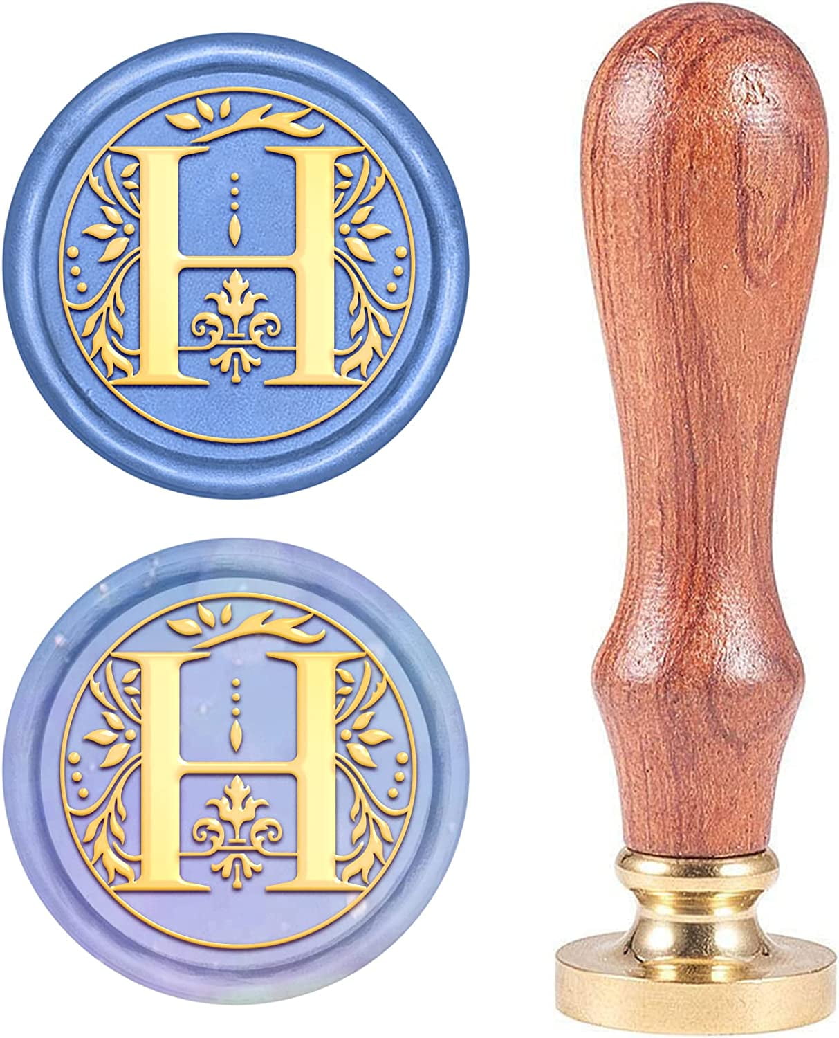 1 pc DIY Scrapbook Brass Wax Seal Stamp and Wood Handle Sets Letter H ...