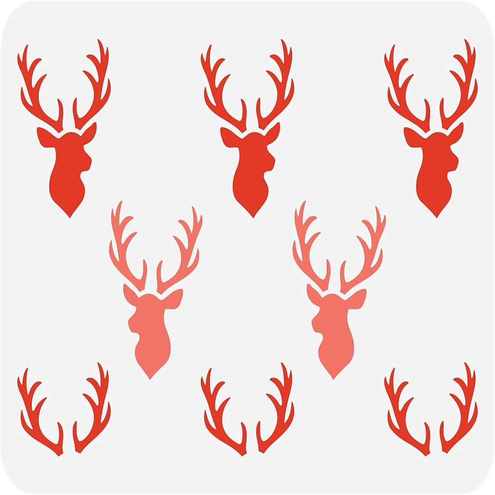 1 pc Deer Head Pattern Stencil 1.7x8.3inch Reusable Antler Painting ...