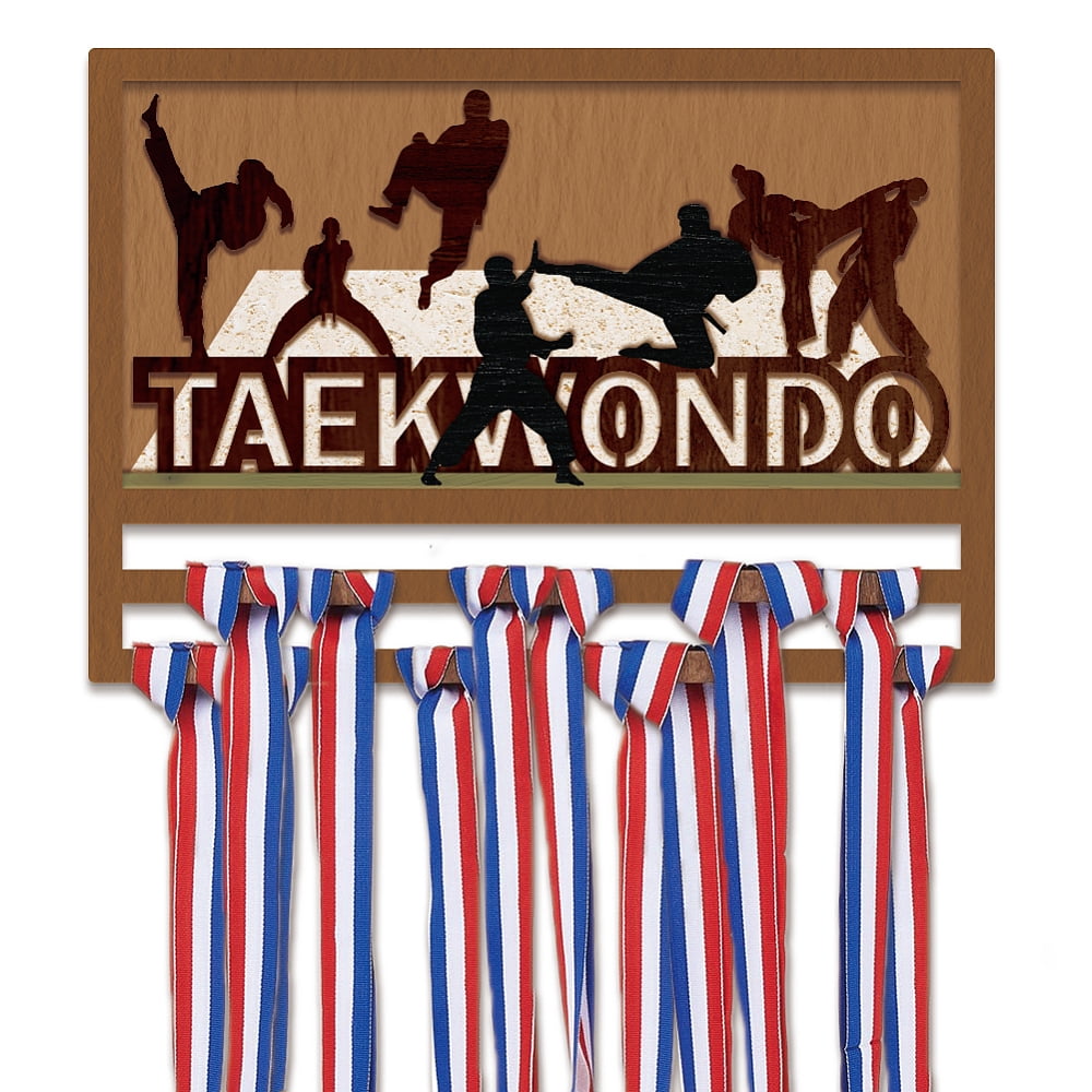 1 pc Fashion MDF Wood Medal Hanger Holder with Screws & Plug Taekwondo ...
