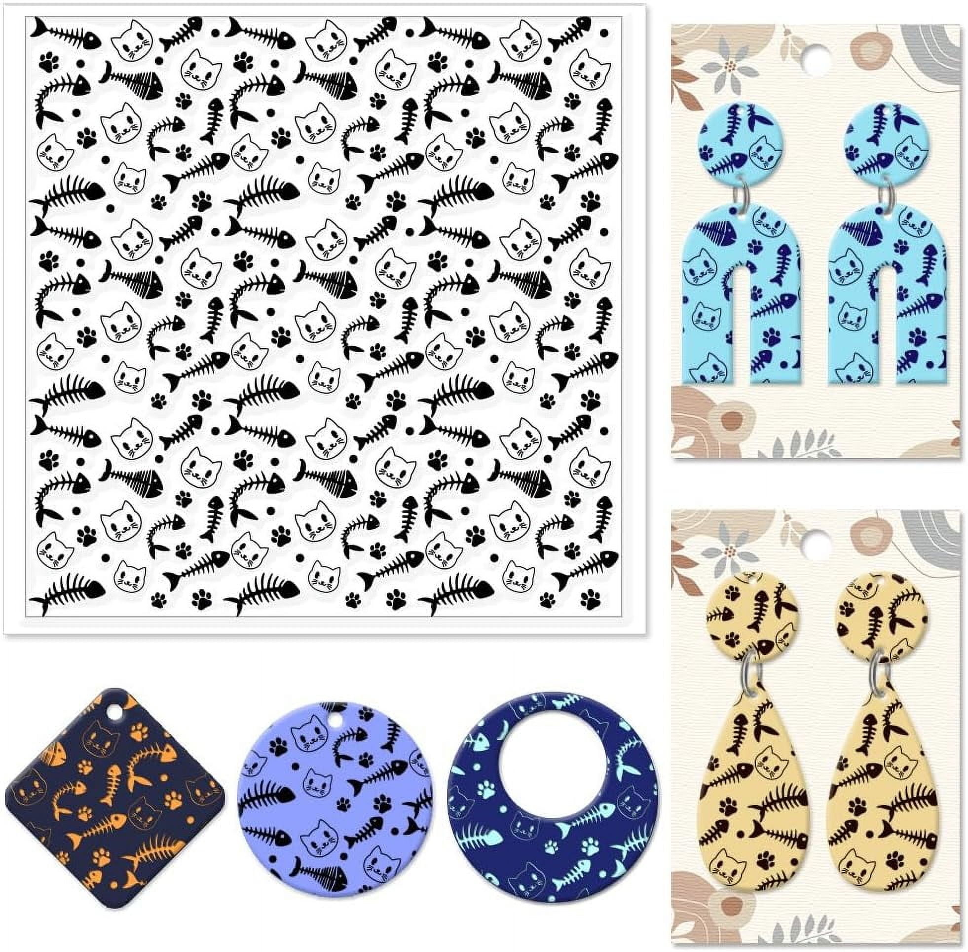 1 pc Fish Bones Texture Polymer Clay Texture Sheets Cat Silicone ...