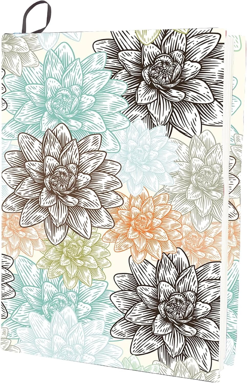 1 pc Flower Stretchable Book Cover Floral Lotus Washable Reusable Large ...