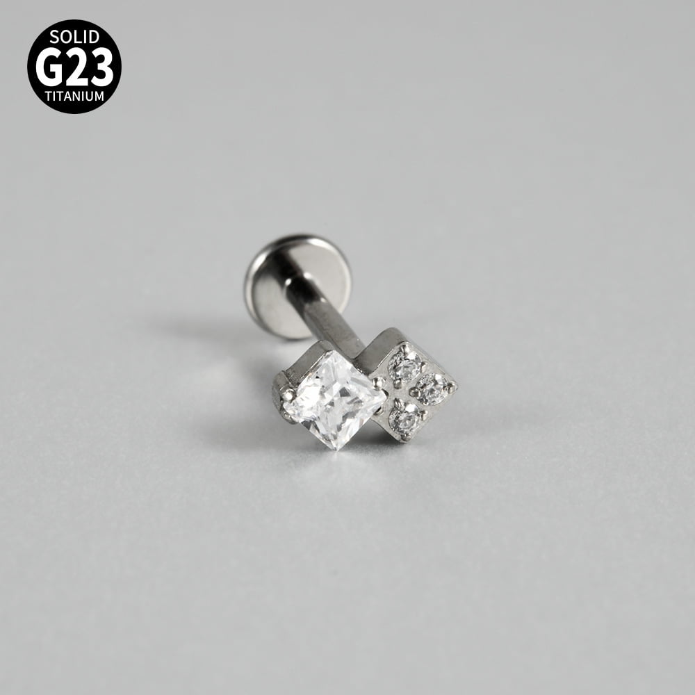 1 pc G23 Titanium Micro Pave Cubic Zirconia Cartilage Earrings ...