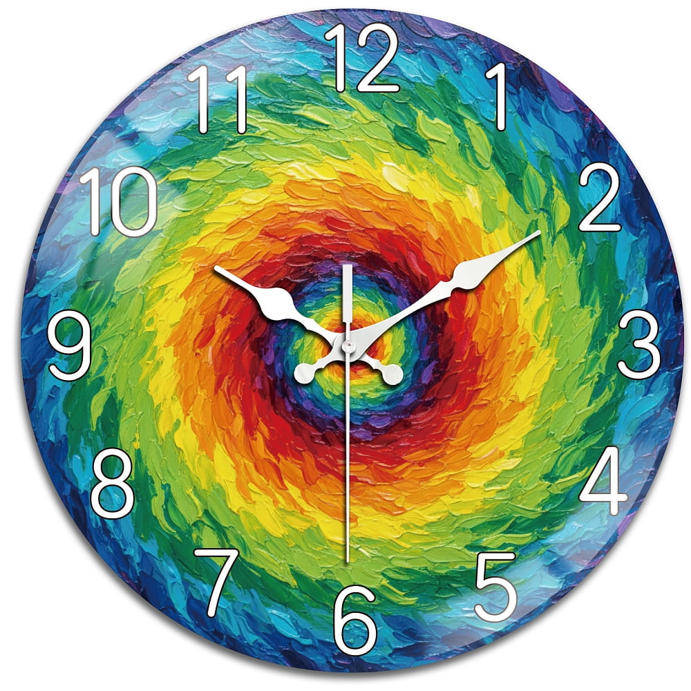 1 pc Glass Wall Clock for Home Living Room Bedroom Decoration Colours ...