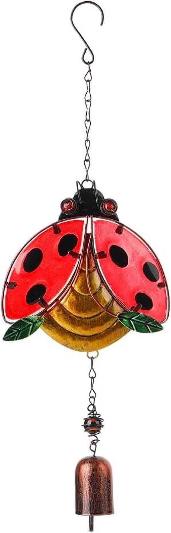 1 pc Glass Wind Chimes Pendant Decorations with Iron Findings Ladybug ...