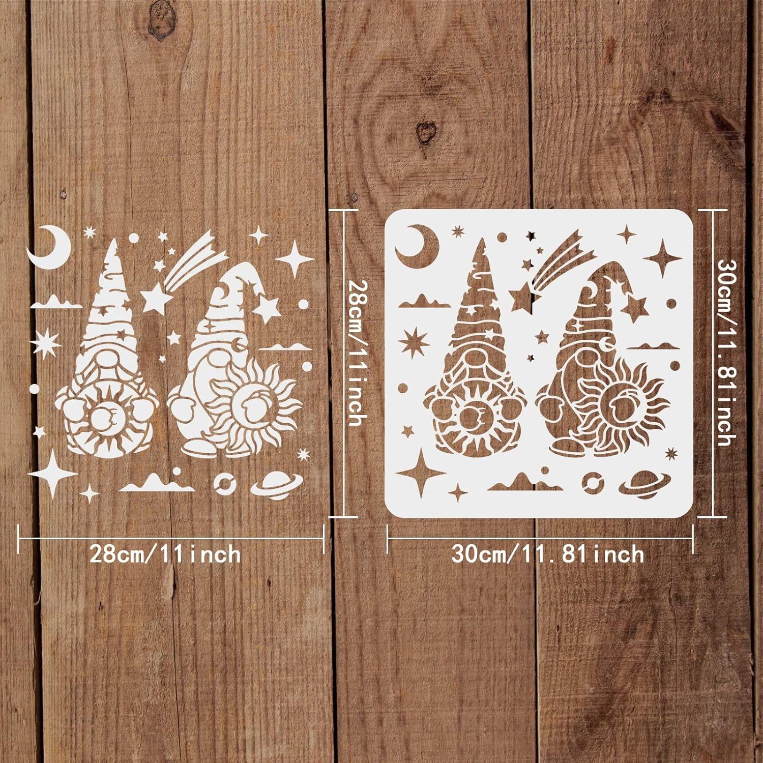 1 pc Gnome Stencils 30x30cm Reusable Two Dwarfs Stencils Small Dwarf ...
