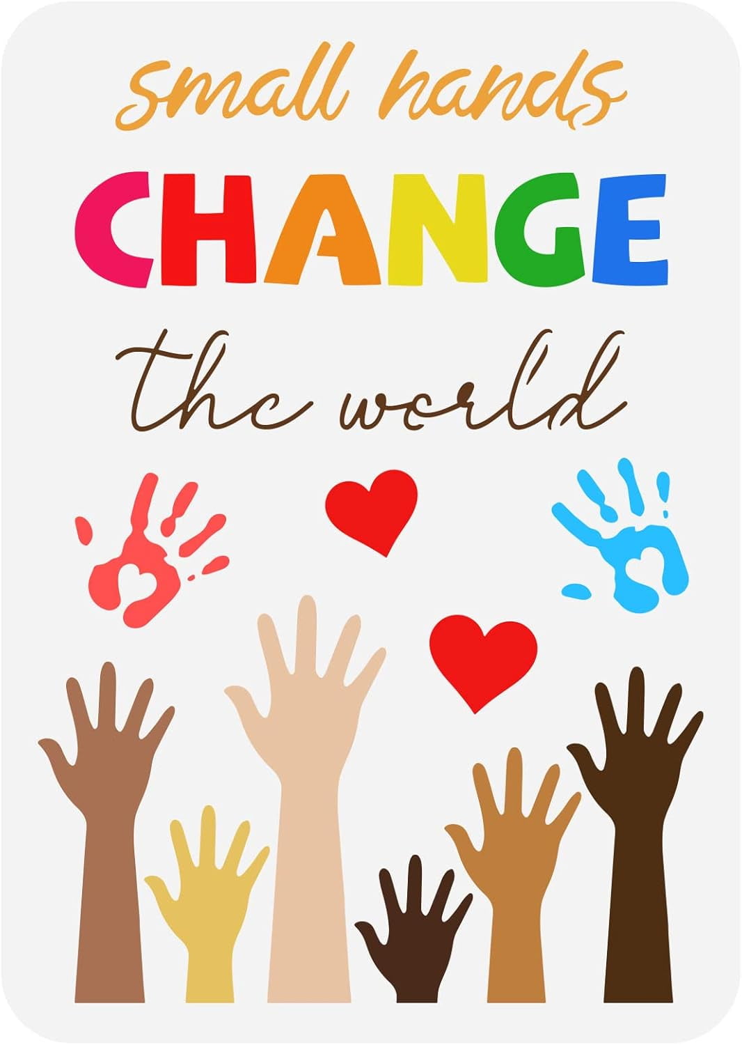 1 pc Hands Stencil 8.3x11.7inch Reusable Painting Stencil Raising Hands ...