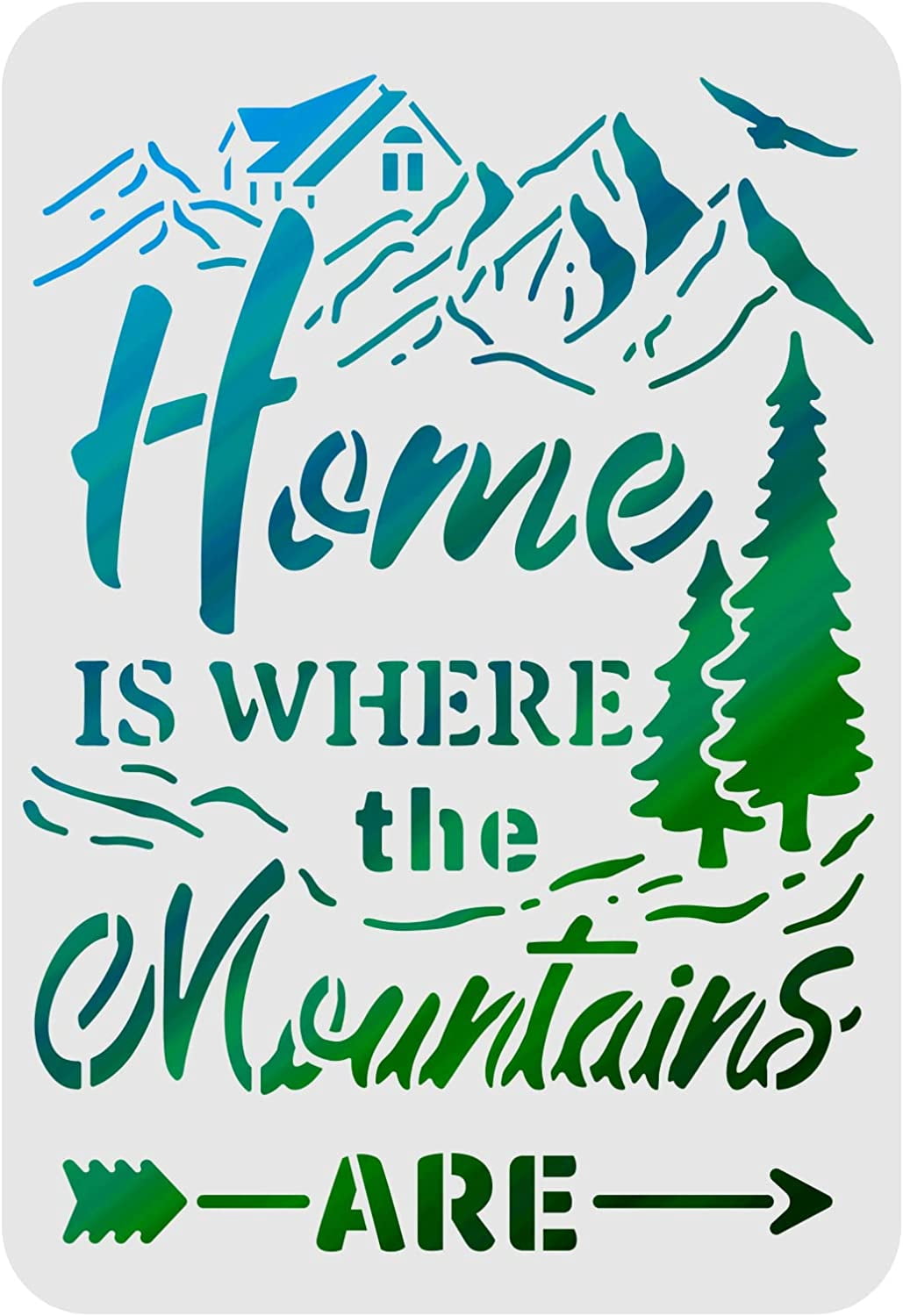 1 pc Home Stencils Template 11.6x8.3 inch Plastic Home is Where The ...