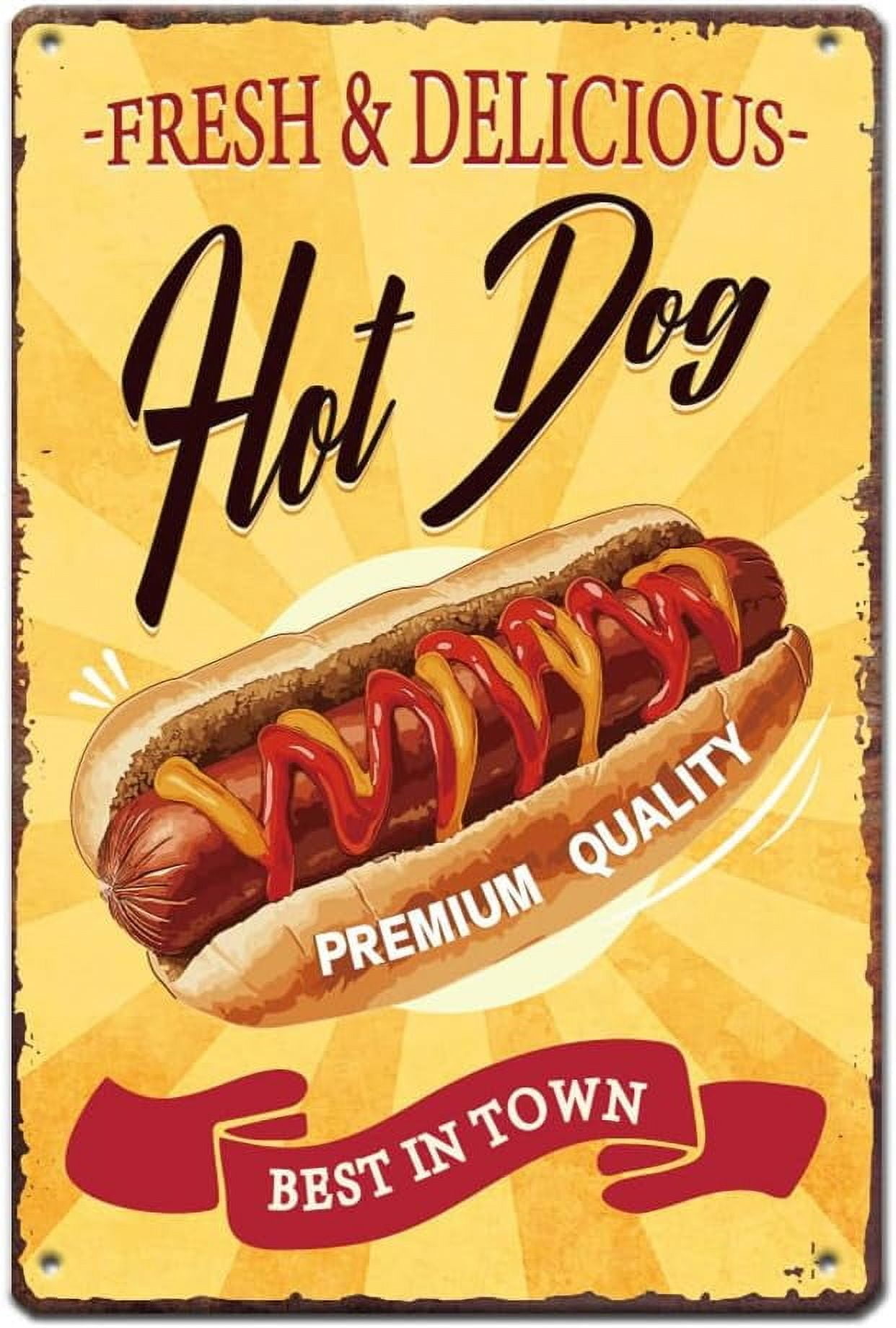 1 pc Hot Dog Tin Sign Fast Food Metal Tin Sign Vintage Food Metal Signs ...