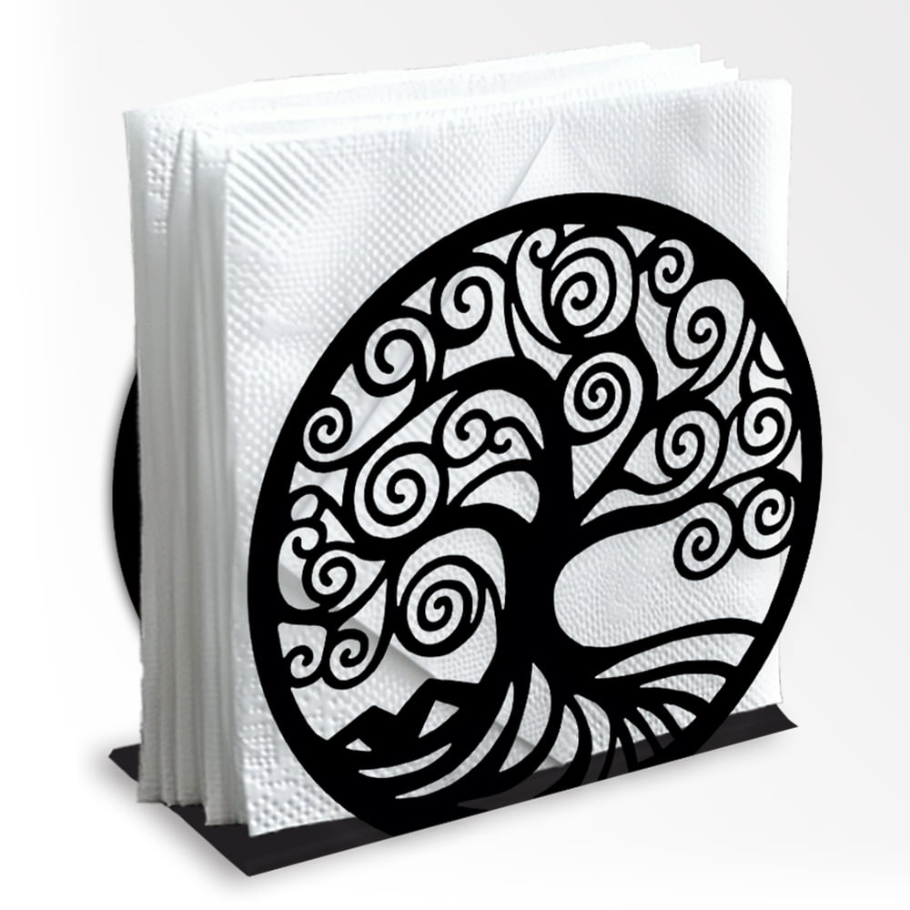 1 pc Iron Napkin Holder Tree 125x50x135x1.3mmDIY Black - Walmart.com