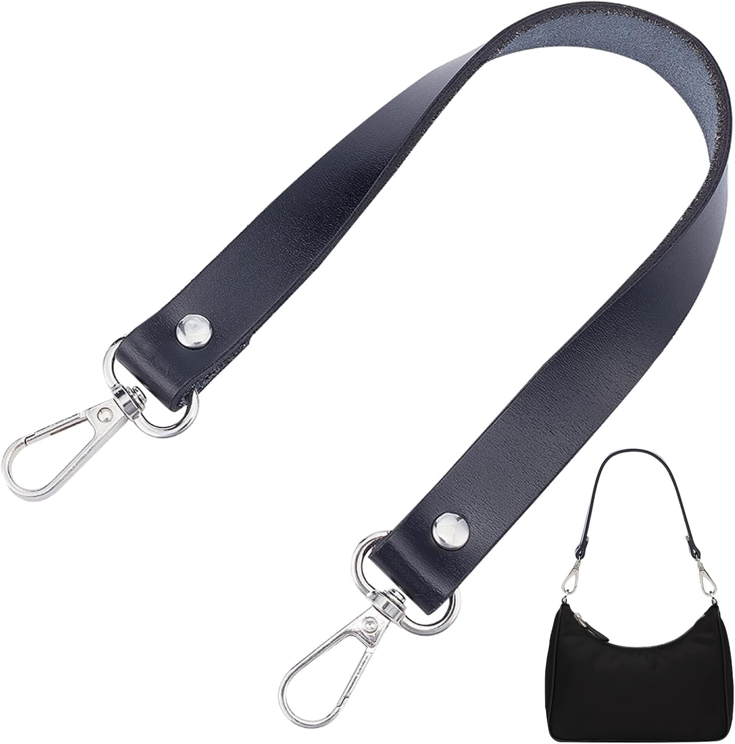 1 pc Leather bag Handles with Swivel Clasps for Handbag Replacement ...