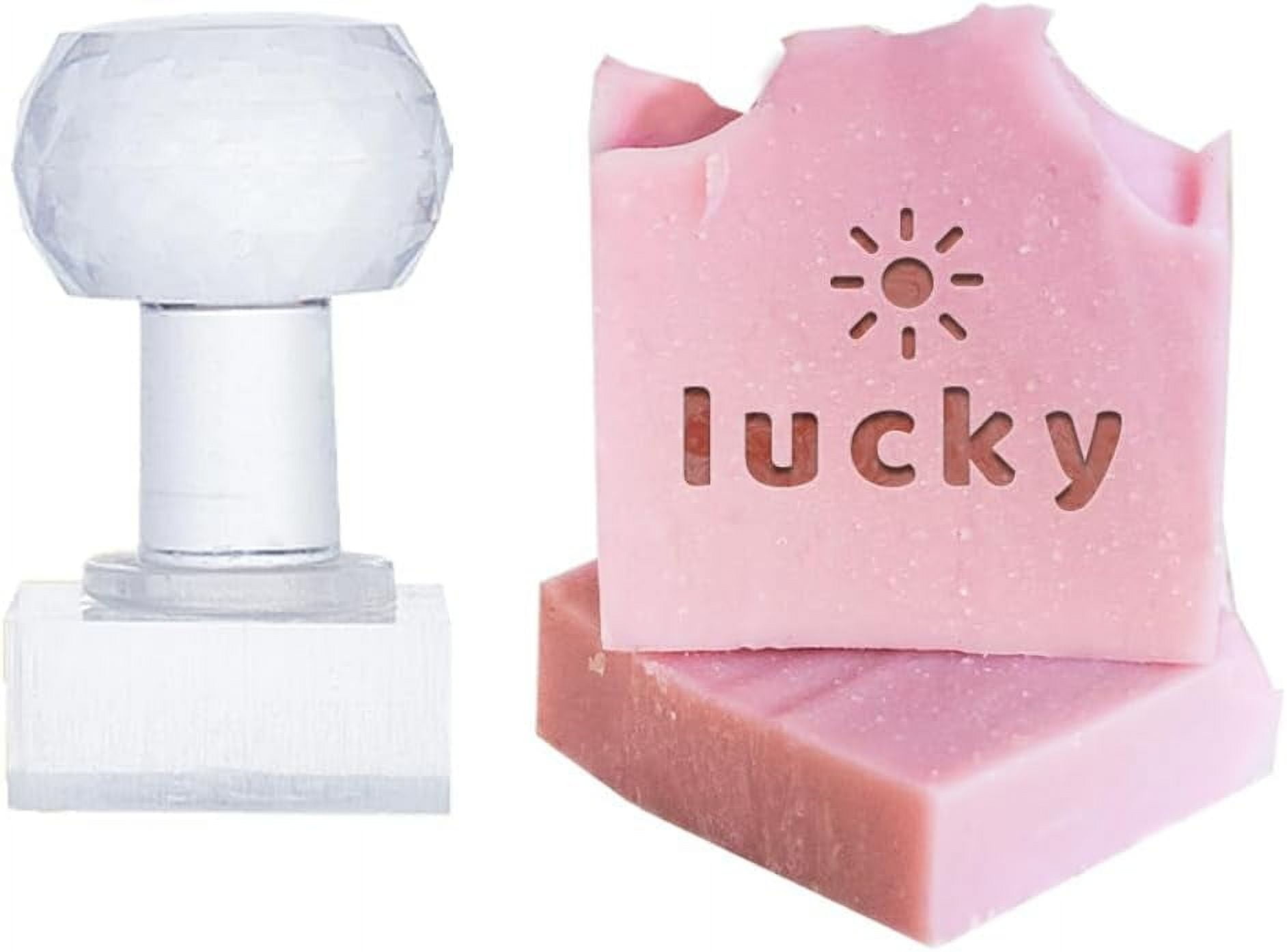 1 pc Lucky Acrylic Stamp Word Soap Embossing Stamp Soap Stamp with ...