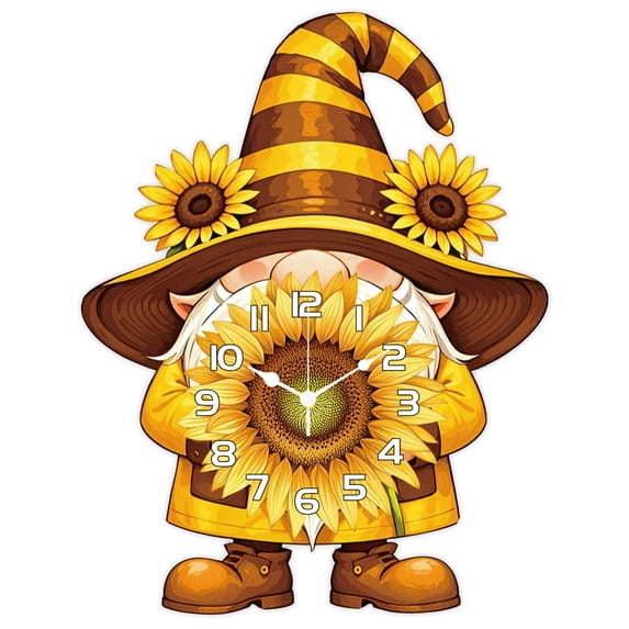 1 pc MDF Wall Clock for Home Living Room Bedroom Decoration Gnome ...
