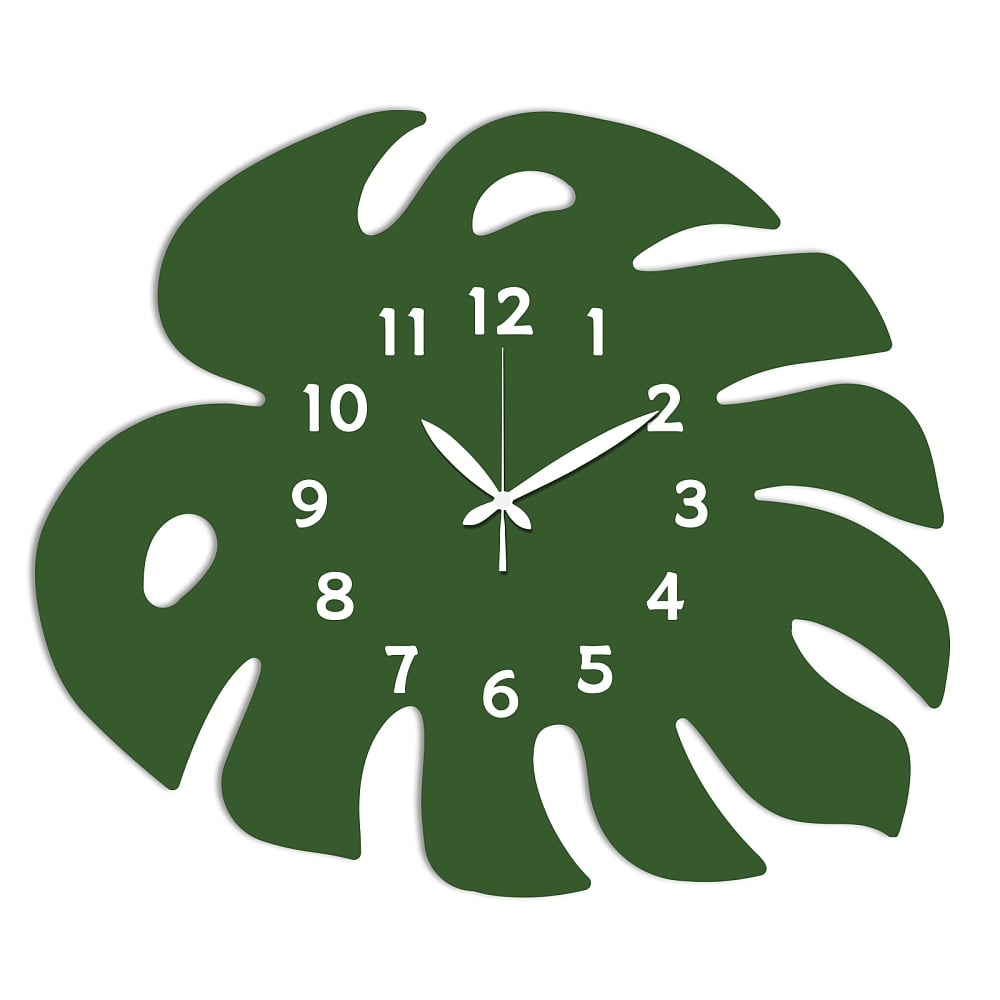 1 pc MDF Wall Clock for Home Living Room Bedroom Decoration Leaf ...