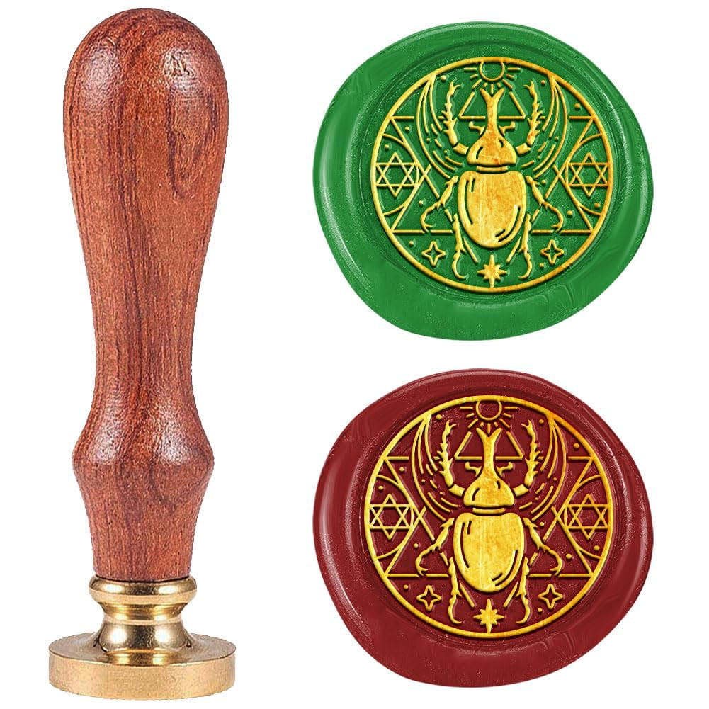 1 pc Magic Beetle Wax Seal Stamp 1" Removable Brass Seal Head with ...