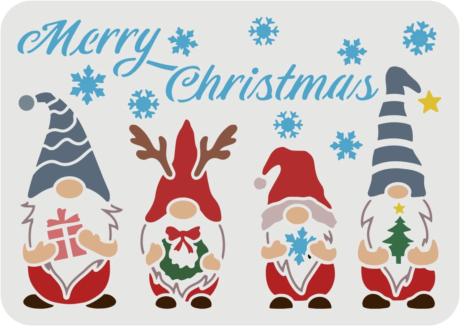 1 pc Merry Christmas 4 Gnomes Stencils Decoration Template 11.7x8.3 ...