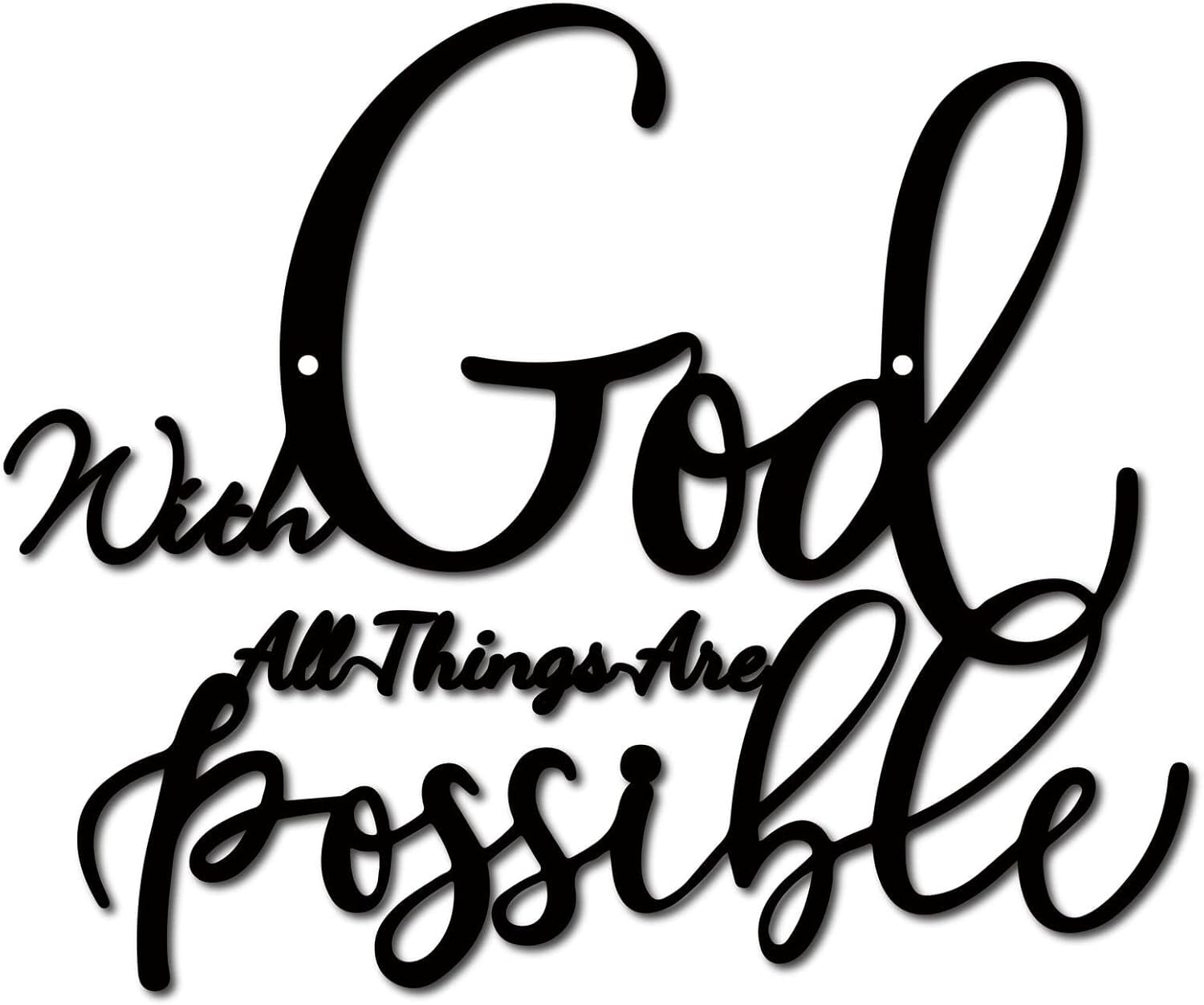 1 pc Metal Wall Art with God All Things are Possible Sign Metal Wall ...