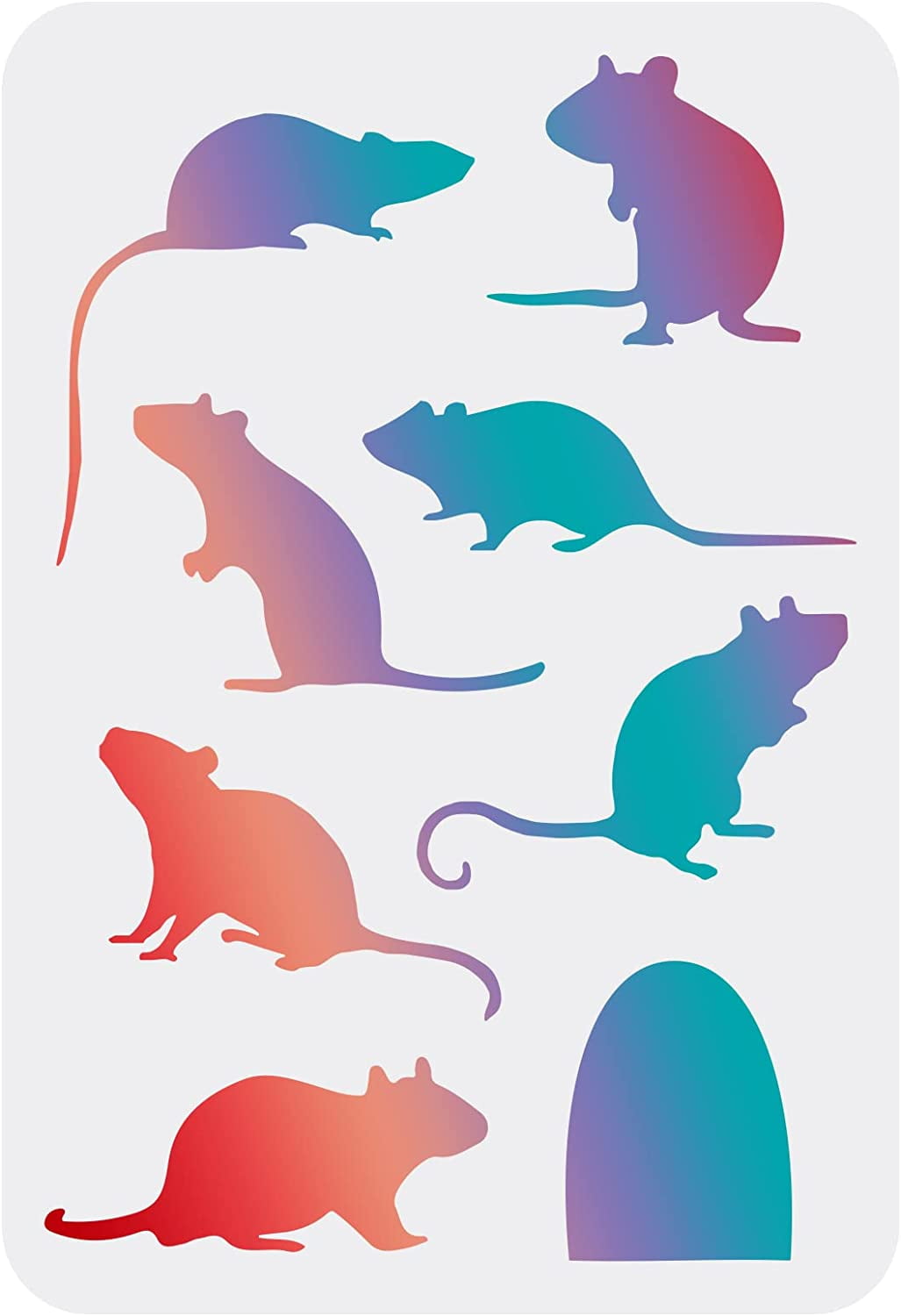 1 pc Mouse Stencil 11.7x8.3 inch Mice Drawing Stencils Small Mouse ...