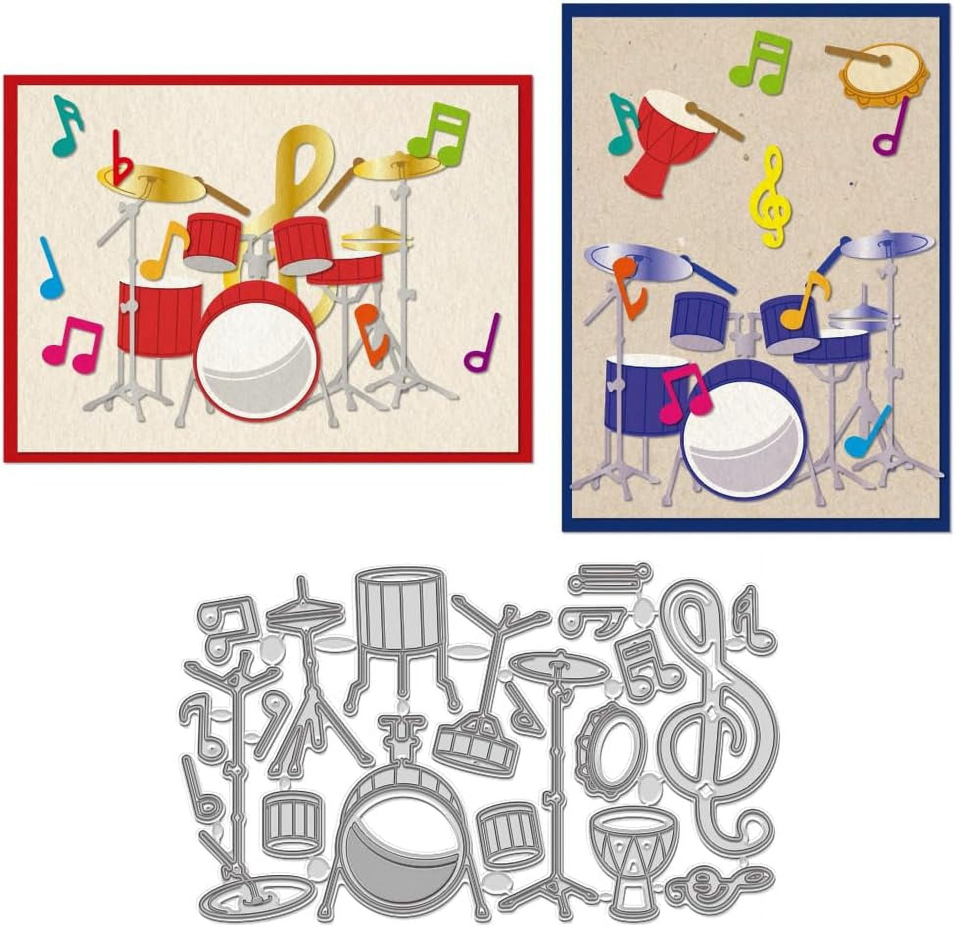 1 pc Music Drums Cutting Die Cuts Musical Instrument Theme Metal ...