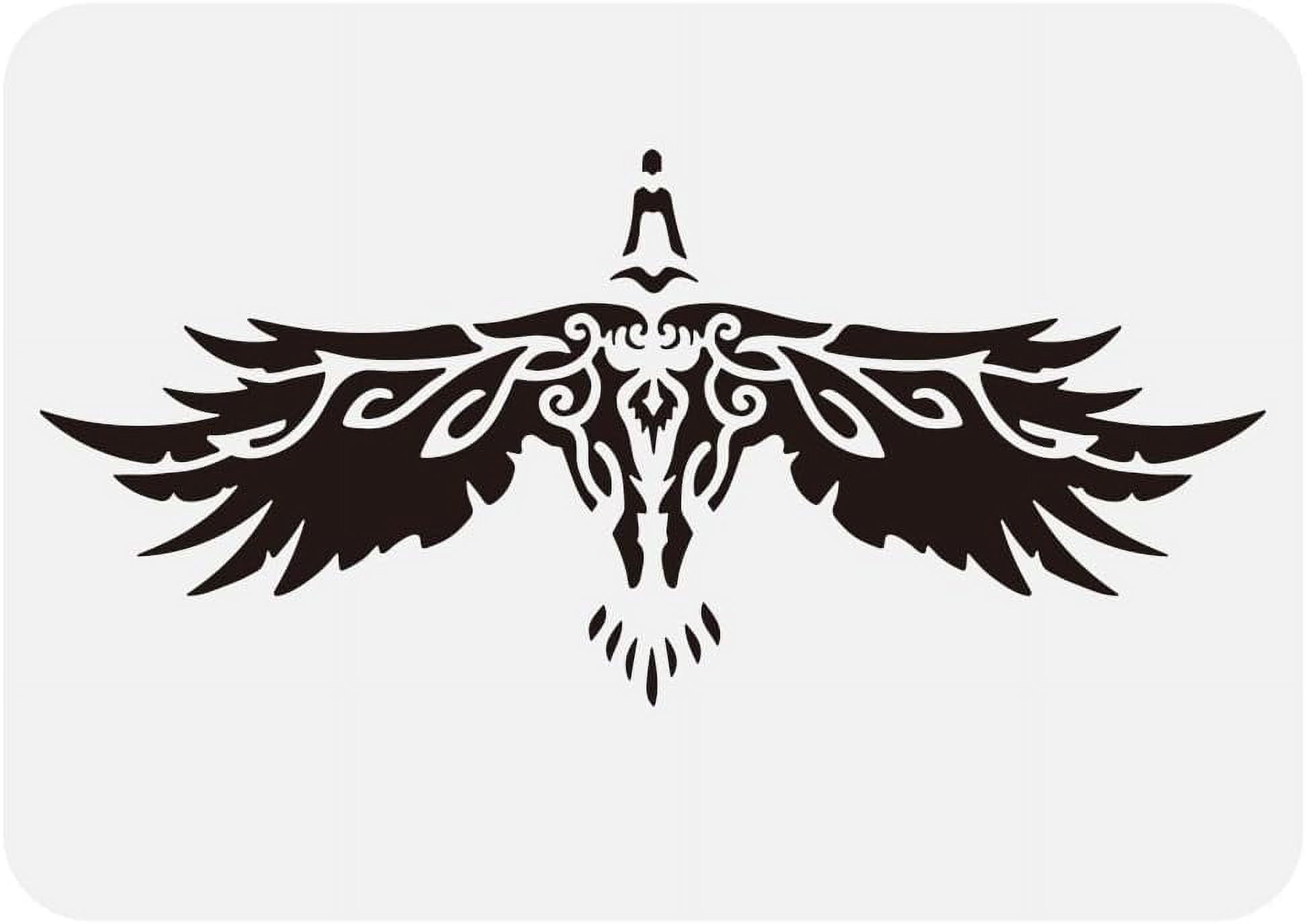1 pc Odin Raven Painting Large Stencil 8.3x11.7" Viking Raven Drawing ...