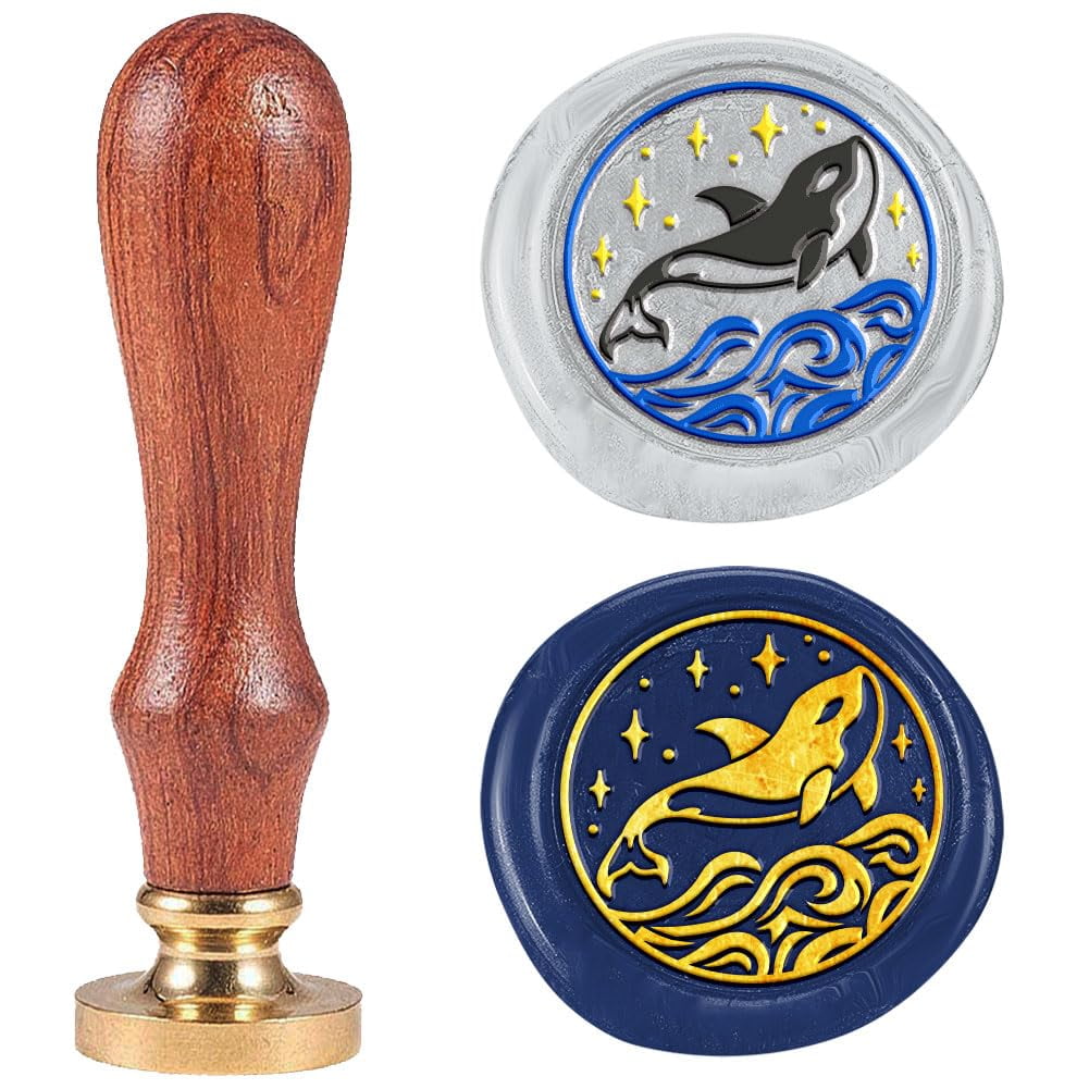 1 pc Orca Wax Seal Stamp Embossed Stamp Sealing Removable 1" Sea ...