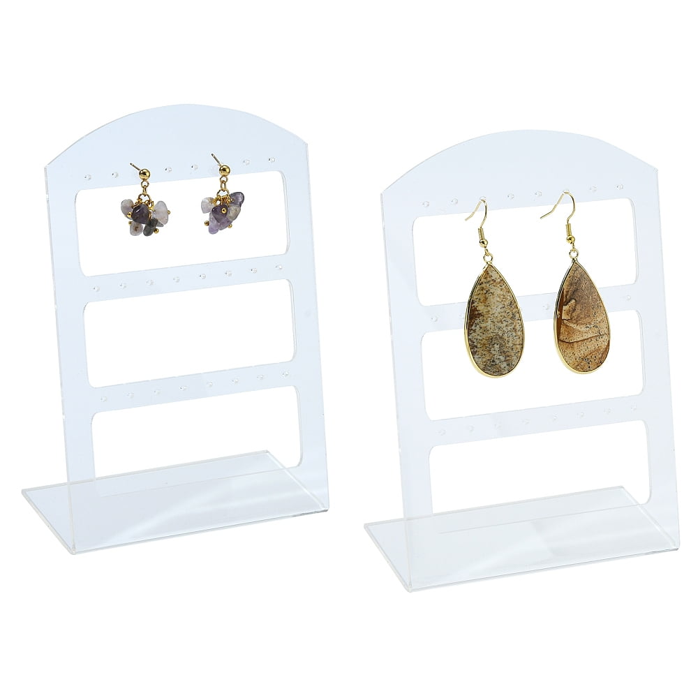1 pc Organic Glass Earring Display Racks L-Shaped Earring Display Stand ...
