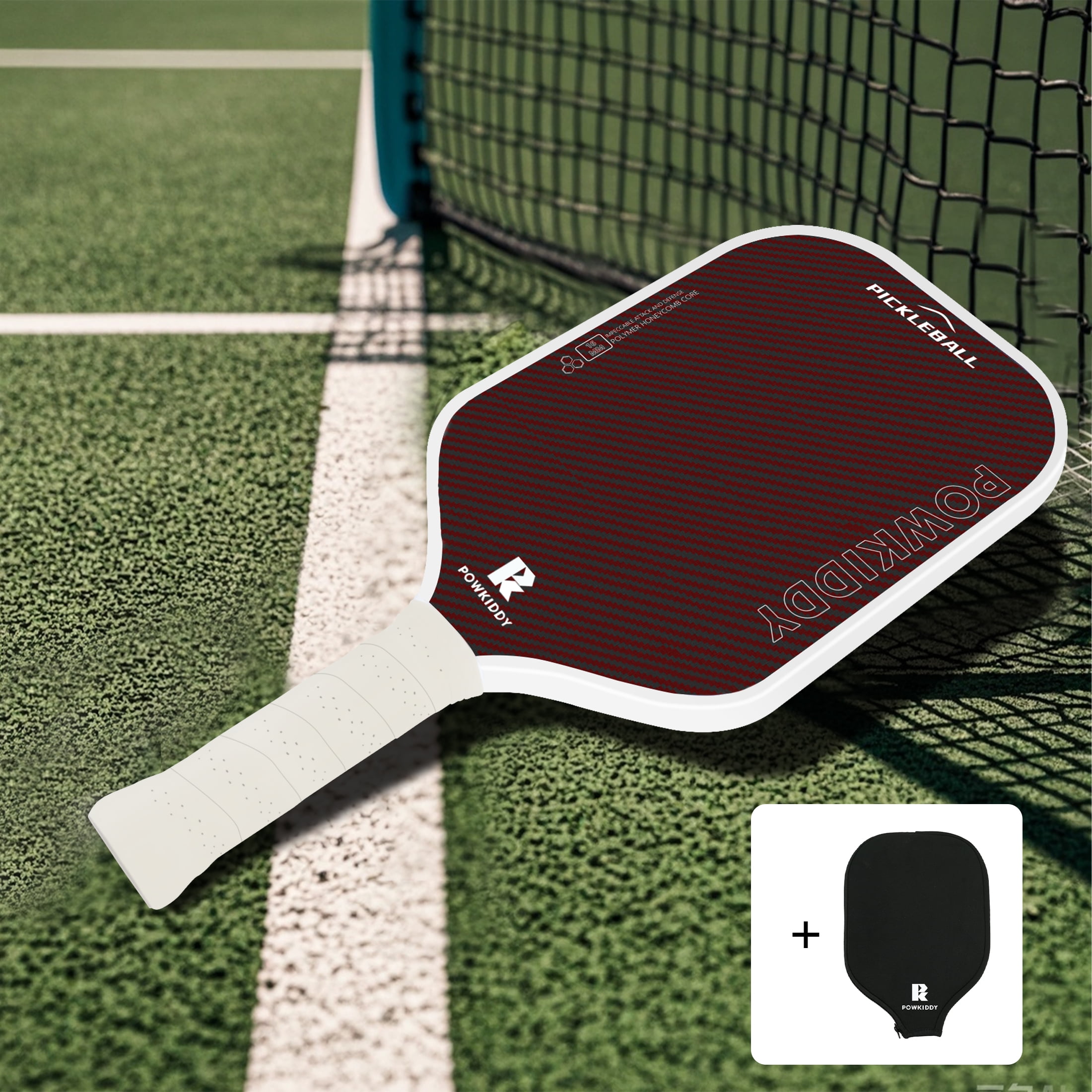 1 pc POWKIDDY Kevlar carbon fiber Pickleball Paddle, with a Core ...