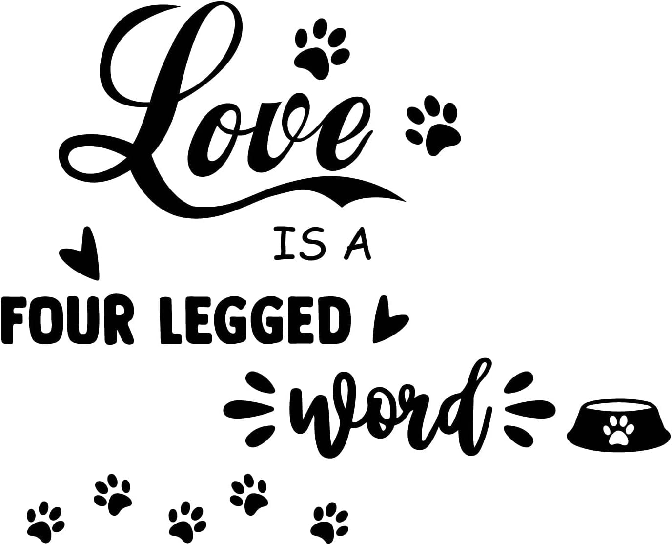 1 pc PVC Wall Stickers for Wall Decoration Word Love Heart Pattern ...