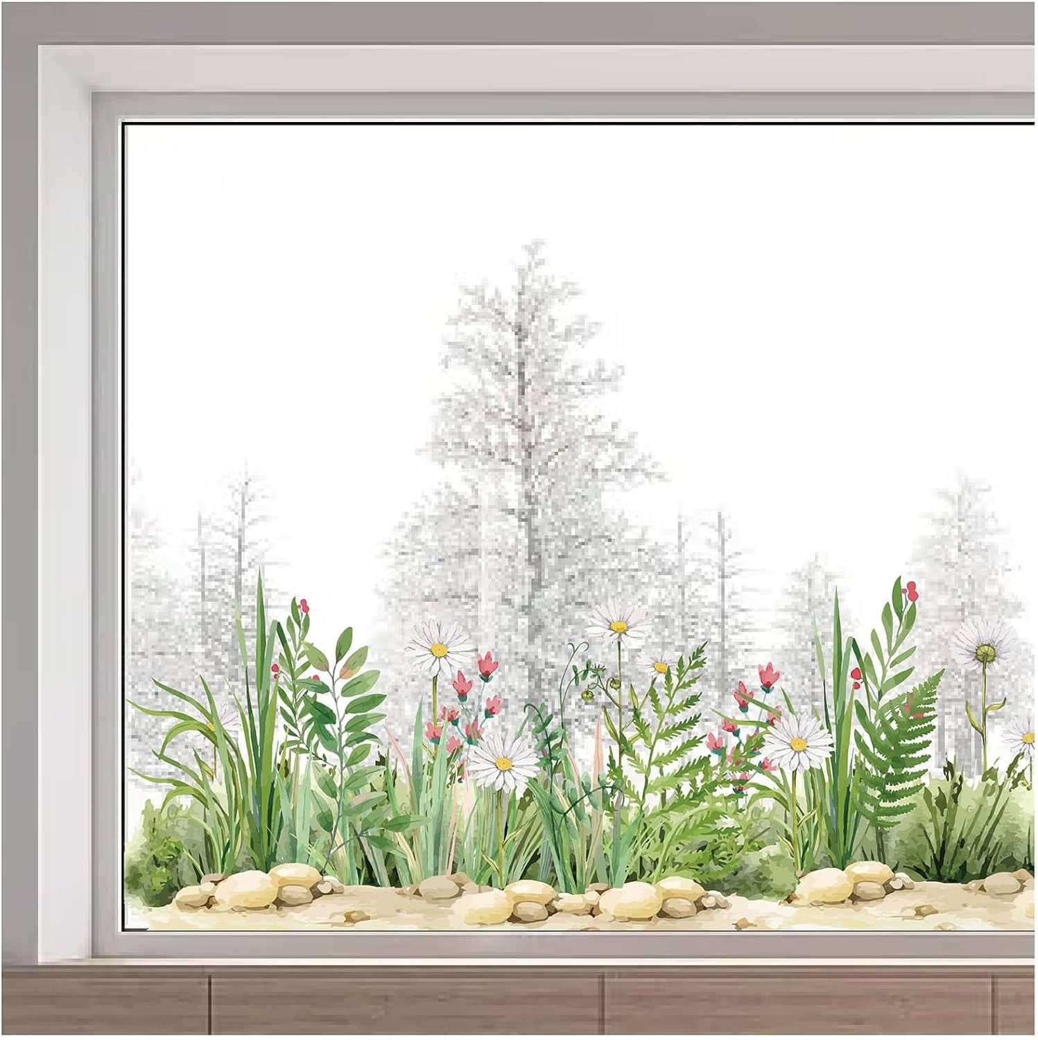 1 pc PVC Window Static Stickers Rectangle Shape for Window Decoration ...