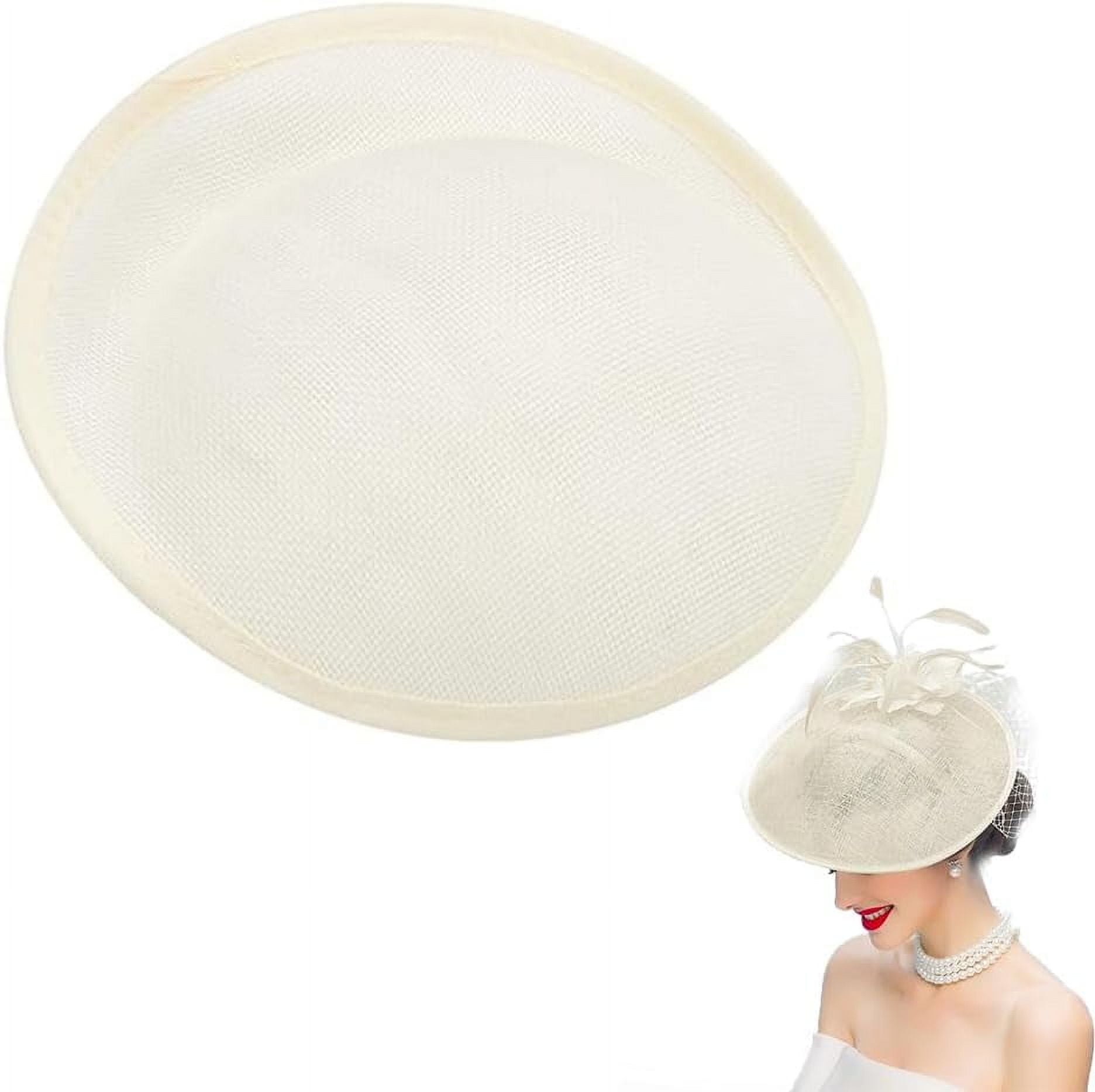 1 pc Pillbox Stewardess Fascinator Hat Base Linen Brim Hat Base Millinery Lady Women Hat Making ...