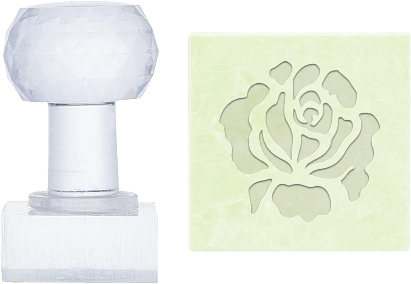 1 pc Plastic Stamps DIY Soap Molds Supplies Square Rose Pattern 38x38mm ...