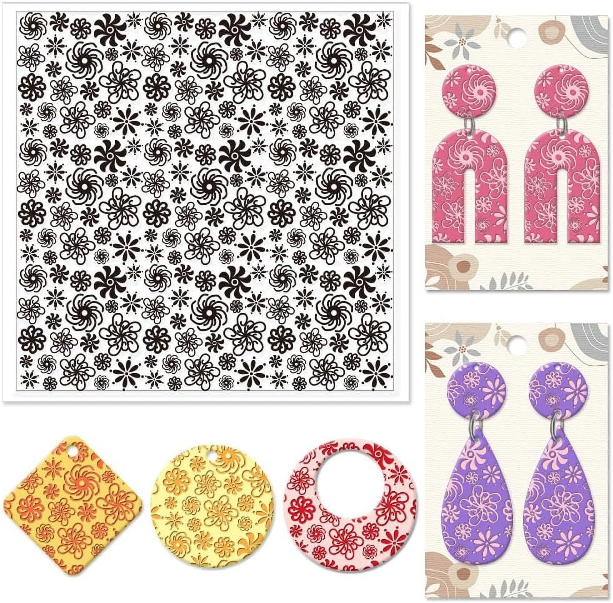 1 pc Plum Blossoms Polymer Clay Texture Sheets Art Rotation Flowers ...