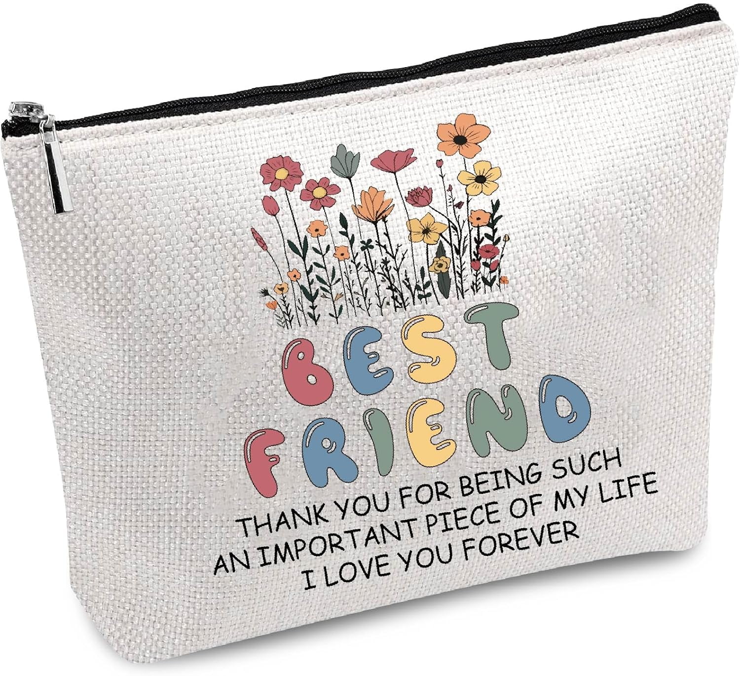 1 pc Polycotton Canvas Storage Bags Metal Zipper Pouches Rectangle with ...