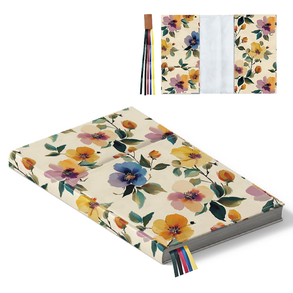 1 pc Polyester Book Cover Notebook Wraps with Ribbon Bookmarks ...